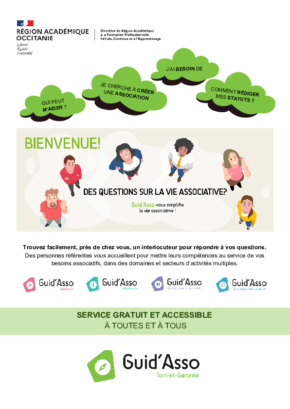 Gérer, créer, développer son association, Guid'Asso 82 peut vous aider ...
